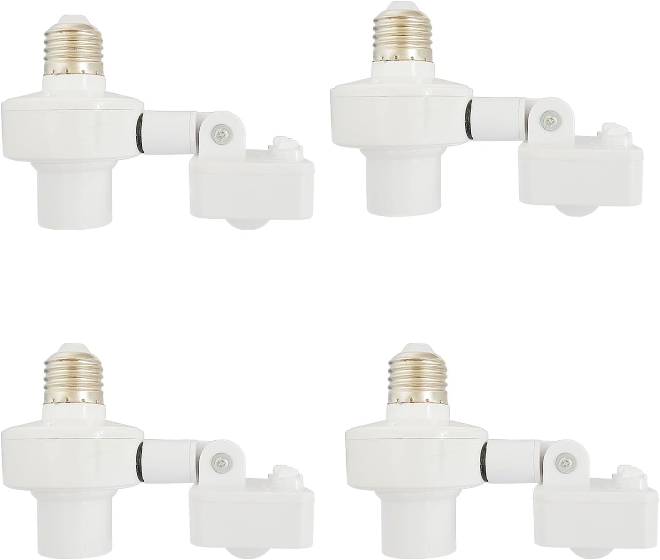 Taigeguang 4 Pack Motion Activated Light Sockets,Adjustable Sensor Head ...