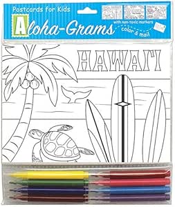 Amazon.com: Hawaiian Color and Mail Postcards for Kids, Keiki Aloha ...