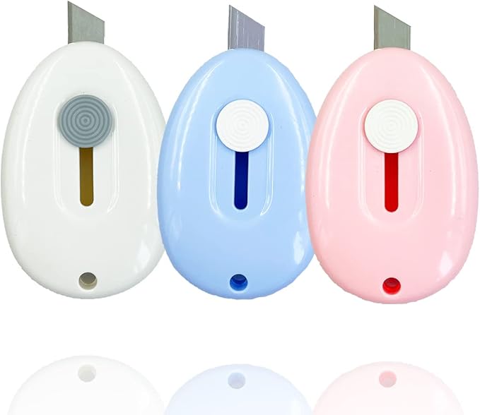 Amazon.com: Mini Retractable Box Cutters, 3Pcs Cute Water Drop Paper ...