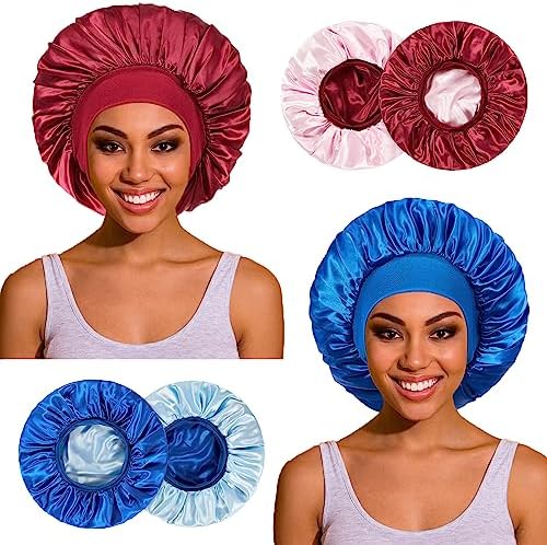Amazon.com : Kenllas Silk Satin Bonnet for Women - 2 PCS Extra Large ...