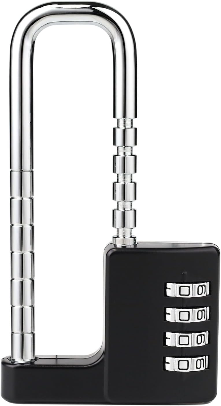 5 inch (12.5cm) Long Shackle Beam Gym Locker Lock, 4 Digit Combination ...