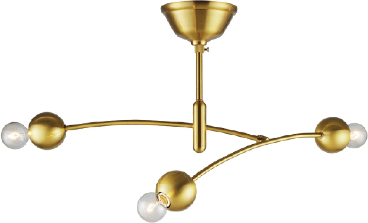 Amazon.co.jp : インターフォルム シーリングライト LT-4375 コメット 電球なし・別売 ゴールド ワンタッチ コンパクト ...