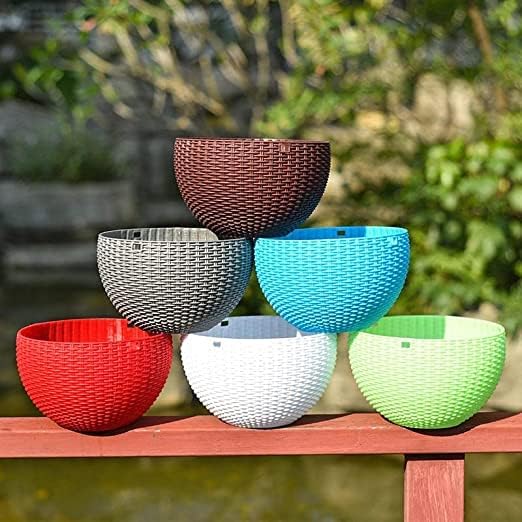 The GreenHeart Pot Plastic Woven Design Hanging Euro Basket Planters 7. ...