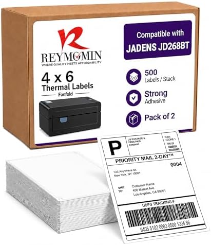 Amazon.com: Reymomin 4×6 Thermal Shipping Labels – Compatible with ...