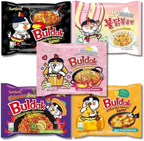 Amazon.com: Buldak Rose Flavor Ramen Pack of 5 : Grocery & Gourmet Food