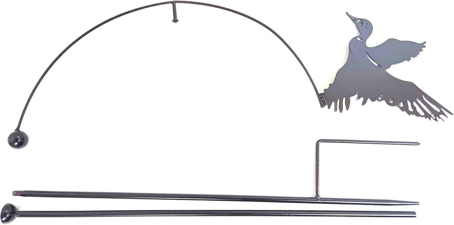 SK Flapping Duck Balancing Sculpture, Metal Garden Wind Spinner, Garden ...