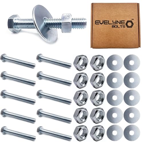 M8 Nut, Bolt & Repair Washer Set. 10 pack M8x50 Bolts, M8 Nuts & M8x30 ...