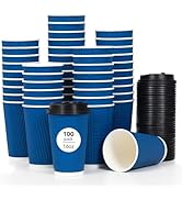 Amazon.com: DAILYLIFE 12oz Disposable Coffee Cups with Lids and Sleeves ...