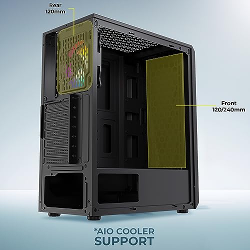 ZEBRONICS Agon Mid-Tower Premium Gaming Cabinet - Black, ATX/M-ATX/M ...