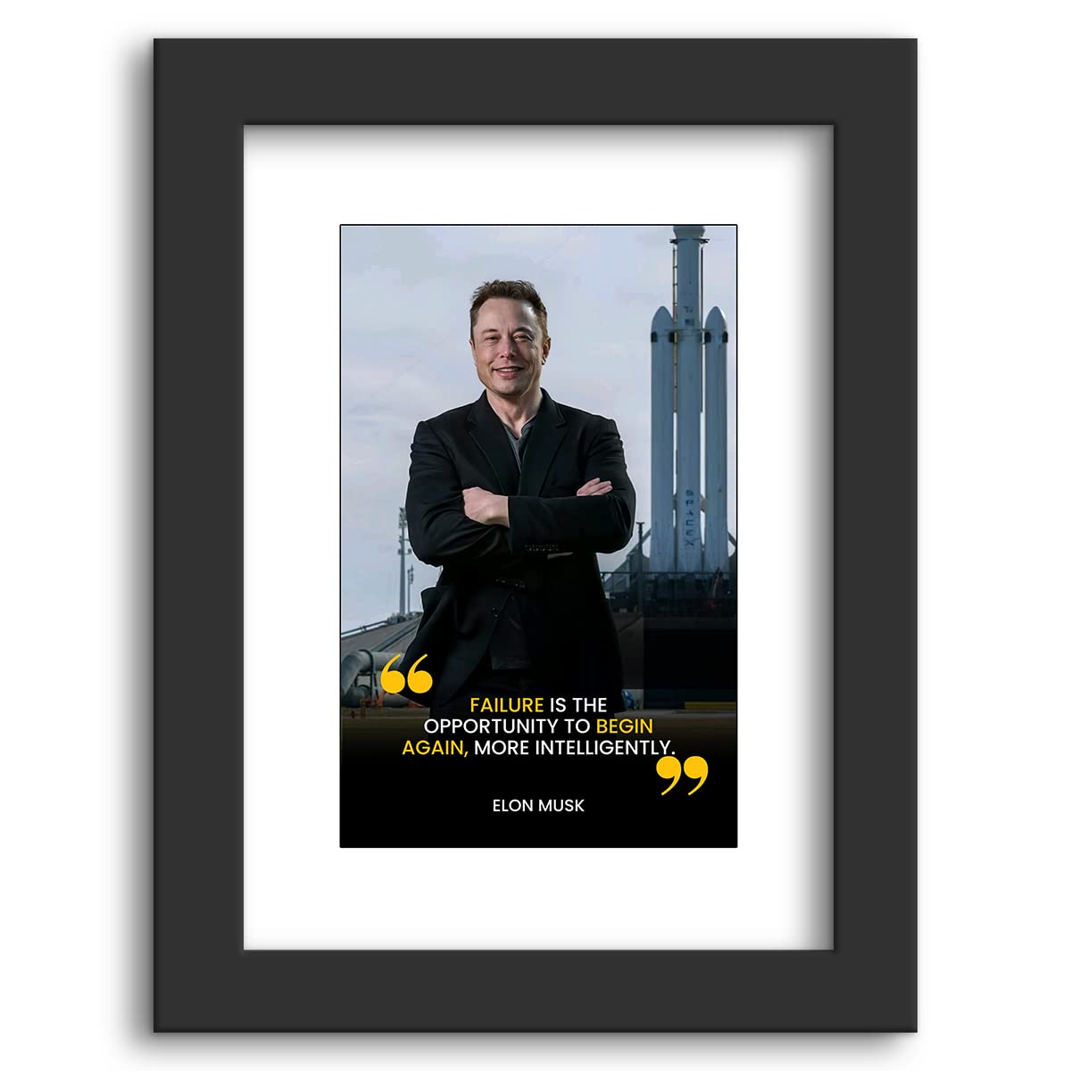DmcreativityCraft Elon Musk Motivational Wall Frames Framed Posters for ...