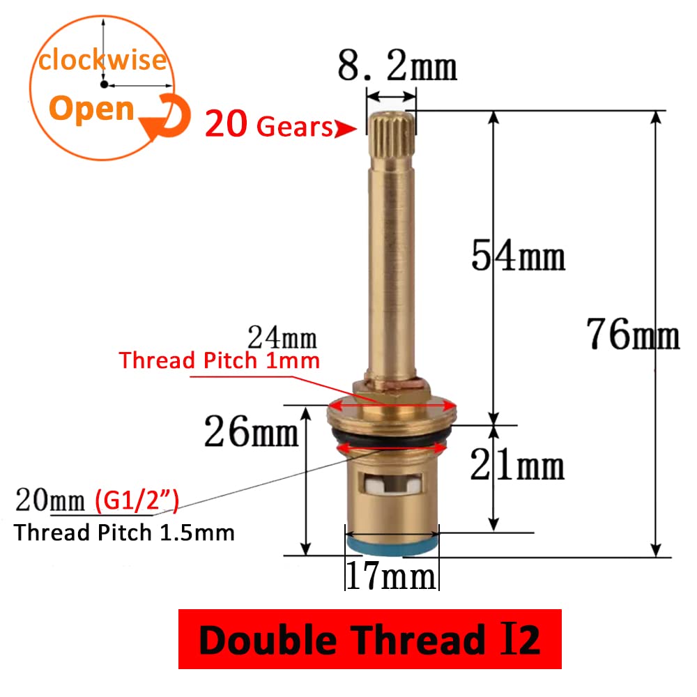 Snapklik.com : Faucet Ceramic Cartridge Valve, G1/2" Brass Tap Ceramic ...
