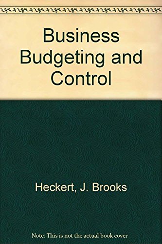 Business budgeting and control: Heckert, J. Brooks: Amazon.com: Books