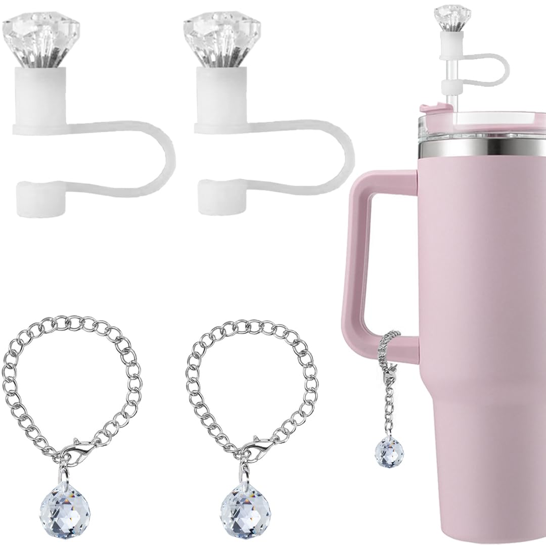 Amazon.com: Diamond Straw Cover Cap for Stanley Cup Accessories 30 40 ...