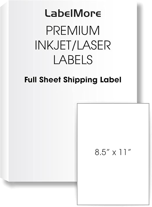 100 Sheets Printable White Sticker Labels 8.5 X 11, Sticker Paper for ...