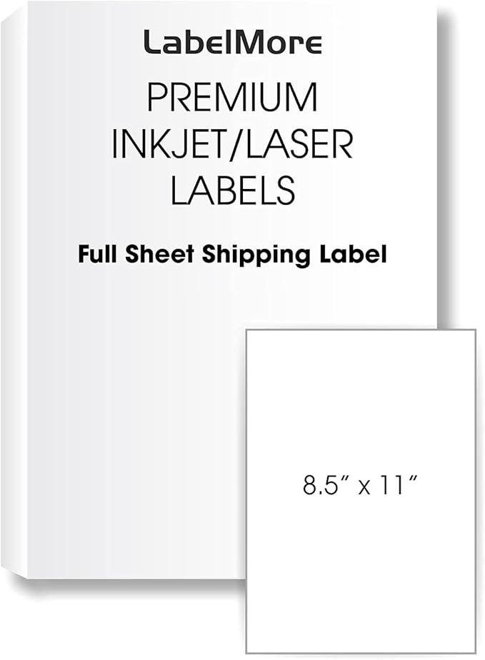 100 Sheets Printable White Sticker Labels 8.5 X 11, Sticker Paper for ...