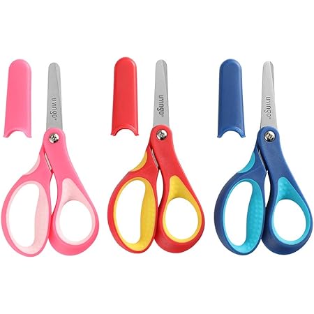 LIVINGO Small School Childrens Blunt Kids Scissors, Sharp Stainless ...