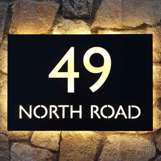 Amazon.com: Custom LED Modern House Lighted Numbers Illuminated Outdoor ...