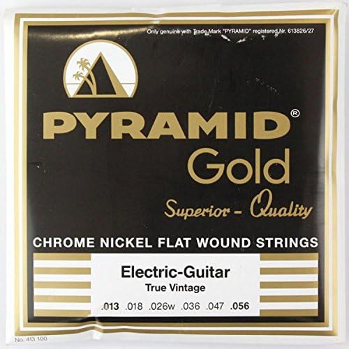 Amazon.com: Pyramid Gold Flatwound Medium/Heavy Electric Guitar Strings ...