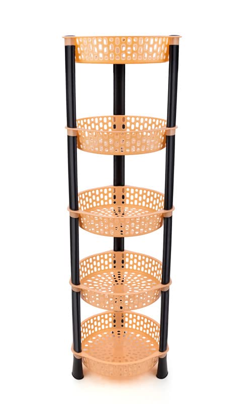 SORATH Round 5 Layer Multipurpose Shelf Stand Basket Rack for Kitchen ...