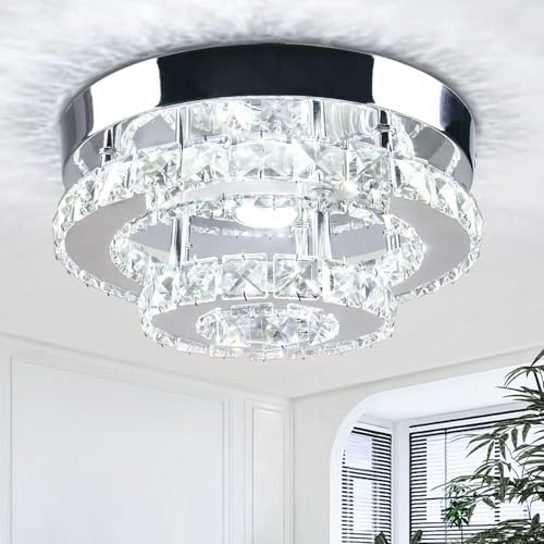 Deckrico Crystal Chandelier Modern Led Ceiling Light Flush Mount ...