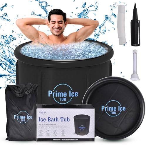 Prime Ice Bath Tub with Cover for Athletes, 116 Gallons Outdoor Cold ...