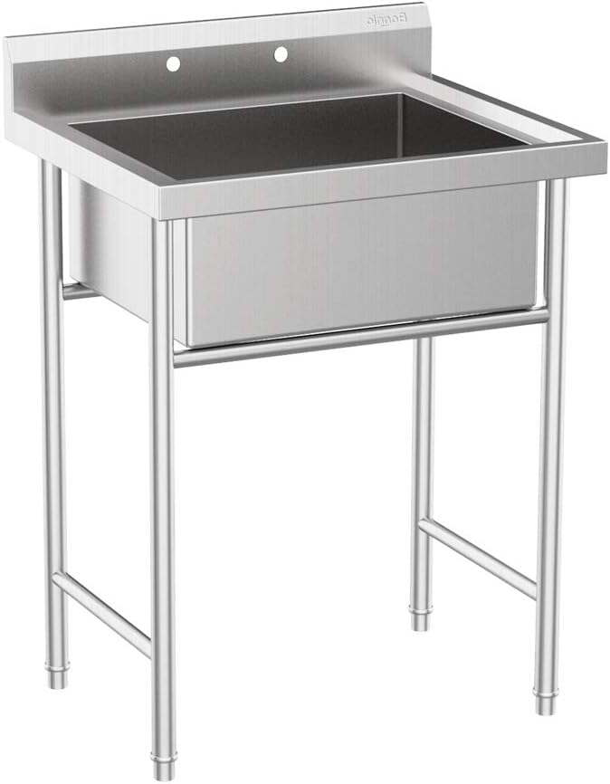 TRINITY Stainless Steel Freestanding Single Bowl Utility Sink for ...