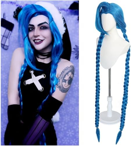 Amazon.com: HUNIGIR Blue Braid Wig Long Blue Cosplay Wig Braid Anime ...