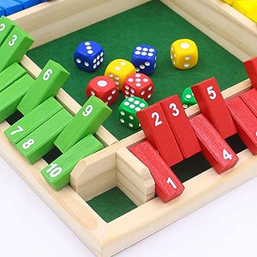 MZSX Board Game, Box Dice Game, Wooden Board Game with Dice, 1-4 Player ...