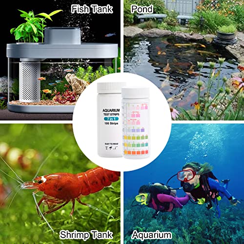 LUNEKUCK 7 in1 100PCS Aquarium Test Strips Fish Tank Pond Test Strips ...