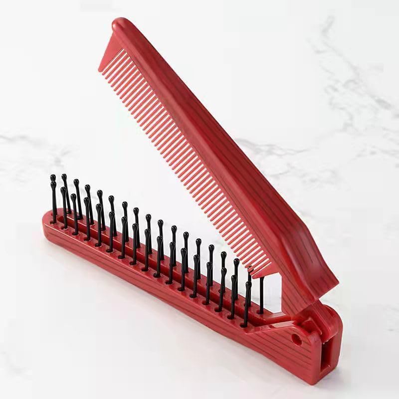 Amazon.com : Red Portable Travel Comb Brush Combo Folding Static ...