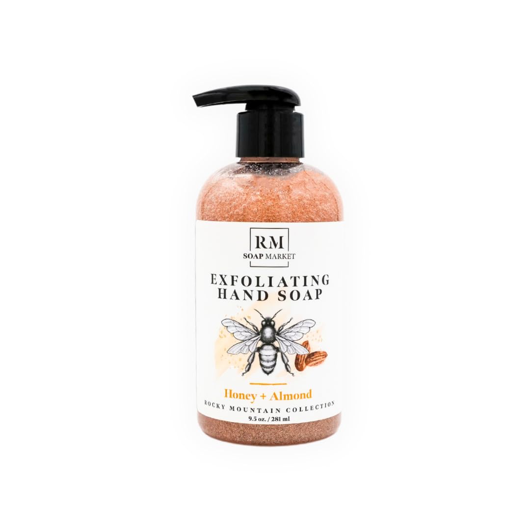 Amazon.com : RM Soap Market Honey Almond Exfoliating Hand Soap, Liquid ...