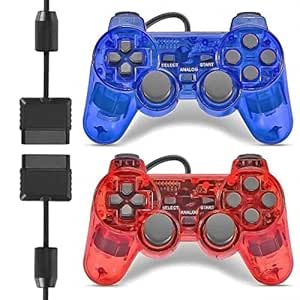 Amazon.com: Wired Controller for PS2, 2 Pack Gamepad Remote Double ...