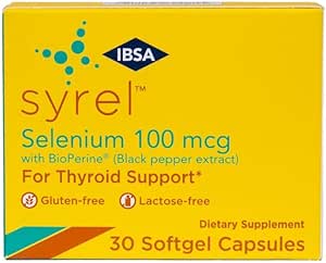 Amazon.com: Syrel - Thyroid Support Supplement – 100mcg Selenium and 5mg BioPerine - 30 Soft ...