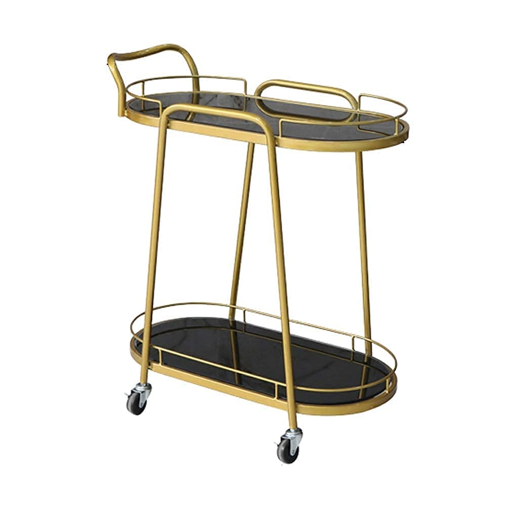 Buy Bar cart 2 Tier Trolley Serving Cart Trolley Cart On Wheels Drinks ...