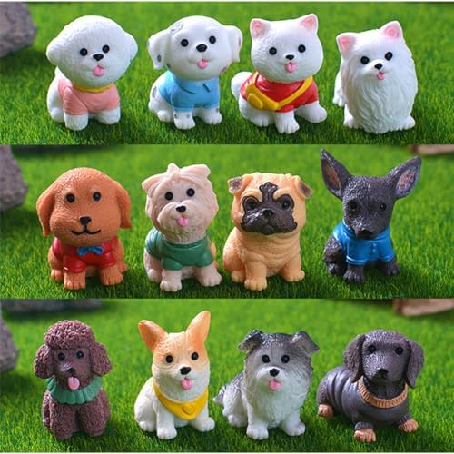 Amazon.com: MAOMIA 12 Pcs Mini Dog Figure Animal Toys Cake Topper Puppy ...