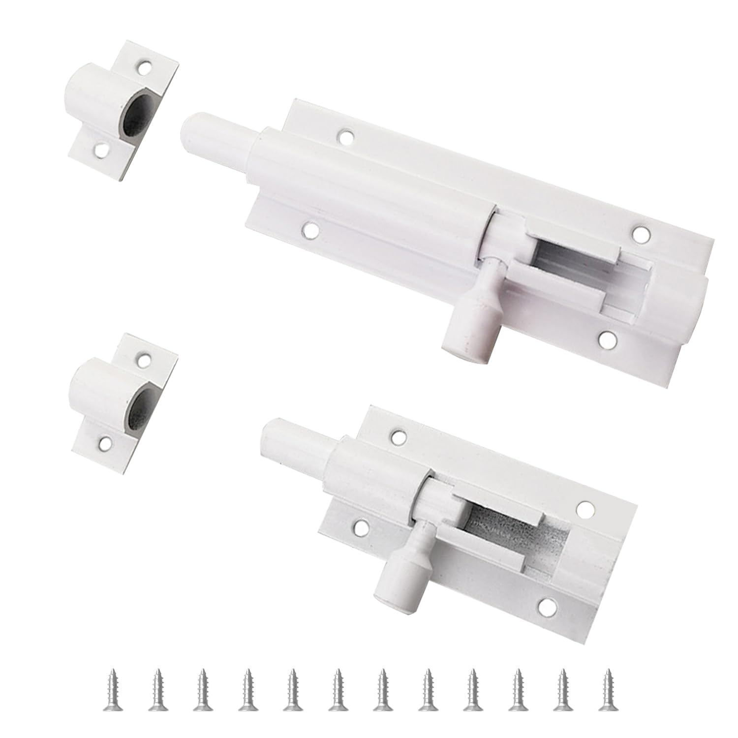 2 White Aluminum Deadbolts (2" and 3"), White Aluminum Deadbolt Set ...