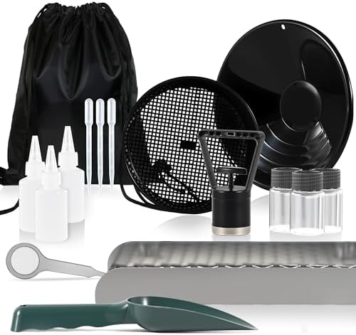 Amazon.com: 16PCS Complete Sluice Box Gold Panning Kit, 12” Mini ...