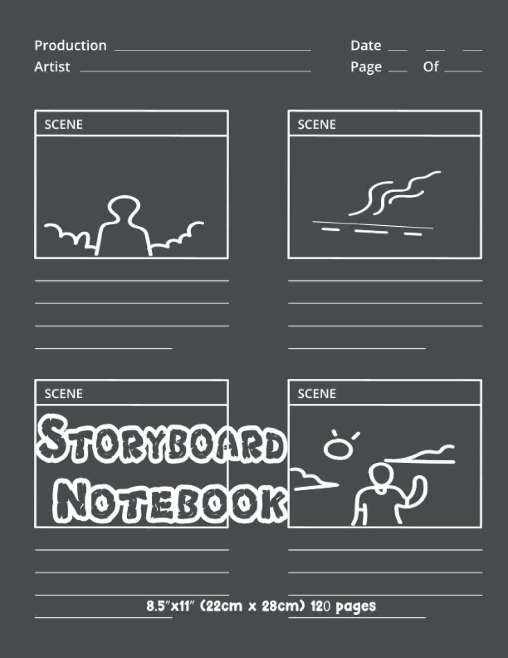 Storyboard Notebook Blank Storybook Sketchbook Panel Pages For ...