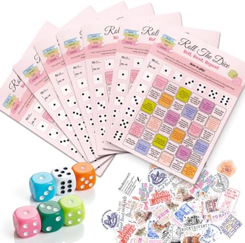 Amazon.com: KACIOLA STUDIO 24PCS Book Club Dice Game, Reading Group ...