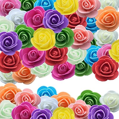 Amazon.com: FZBNSRKO 30 Pcs 1.2 Inch Fake Rose Flower Heads,Real ...