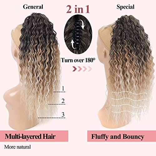 Snapklik.com : Blonde Ponytail Extensions Drawstring Long Curly - Real ...