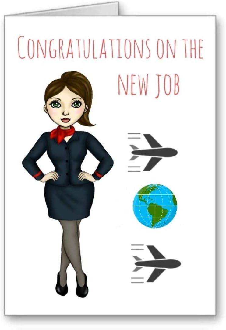 Air Hostess Steward Cabin Crew Card Congratulations On Your New Job ...