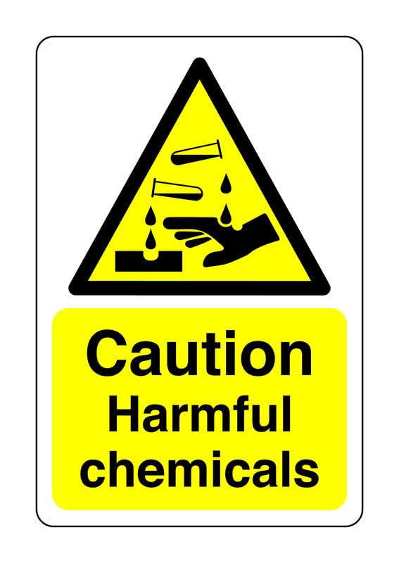 Safety First Display LTD Caution harmful chemicals sign - Corrosive ...