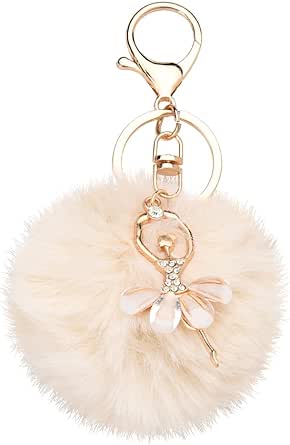 Kilener Fur Ball Keychain Ballet Dance Keychains for Girls Gift for ...