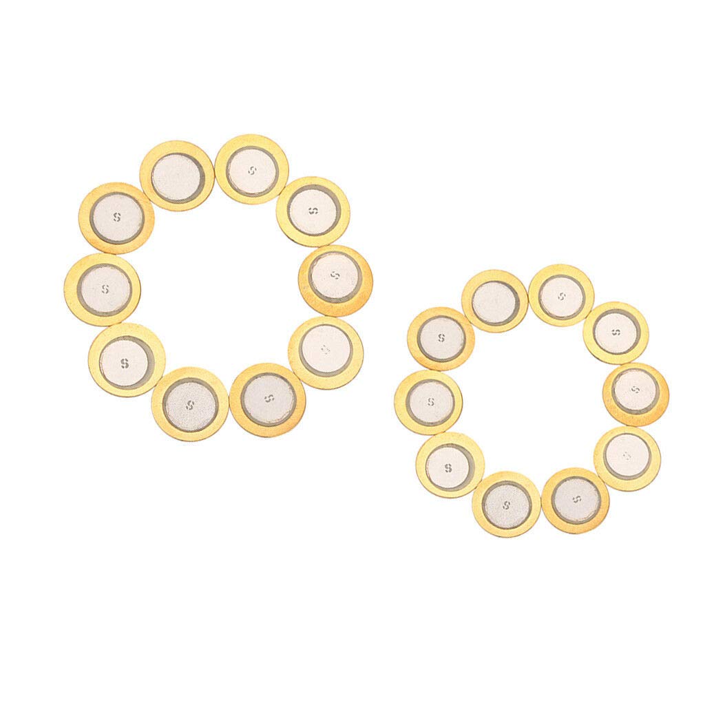 PRAV® 20PCS 23mm+15mm Piezo Elements Buzzer Sounder Sensor Drum Disc ...