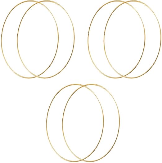 HOHIYA 6pc 30cm 12 Inch Metal Hoop Craft Floral Wreath Macrame Rings ...