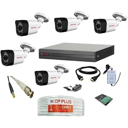 CP PLUS Wired 8 Channel HD DVR 1080p , Outdoor Camera 2.4 MP 5Pcs, 1 TB ...
