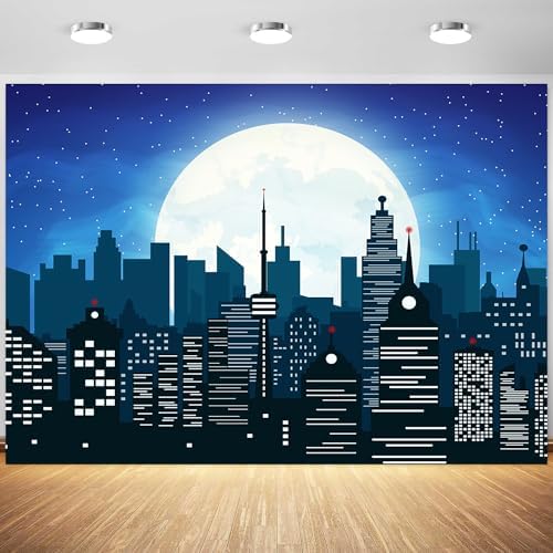 Amazon.com : 7x5ft City Backdrop Cartoon Modern City Night Urban ...