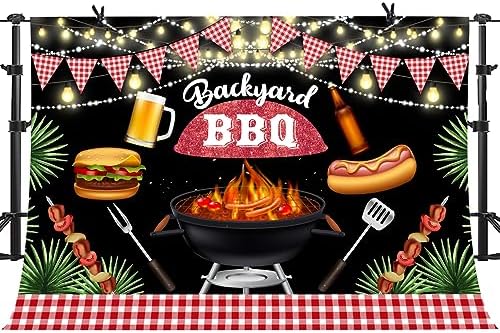 Amazon.com : PHMOJEN BBQ Backdrop, Vinyl 10x7ft Backyard BBQ Photo ...