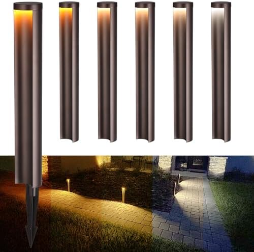 LEONLITE 5CCT Low Voltage Pathway Lights, 5W 12-24V Wired LED Landscape ...
